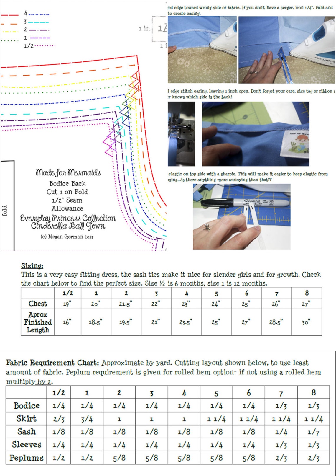 Cinderella Ball Gown Dress Everyday Princess PDF Pattern - Etsy