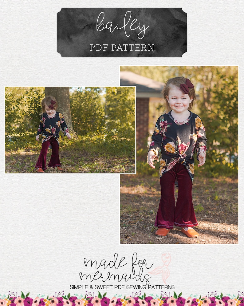 Bailey Bell Bottoms PDF Sewing Pattern 1/2 14 - Etsy