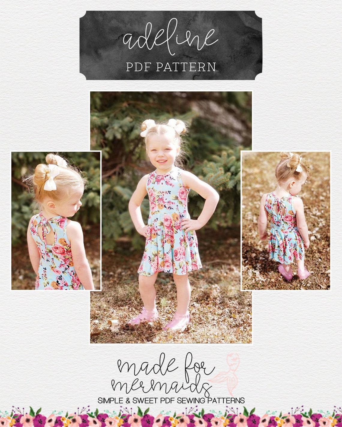 Adeline Dress & Maxi PDF Sewing Pattern Sizes 1/2-14 - Etsy