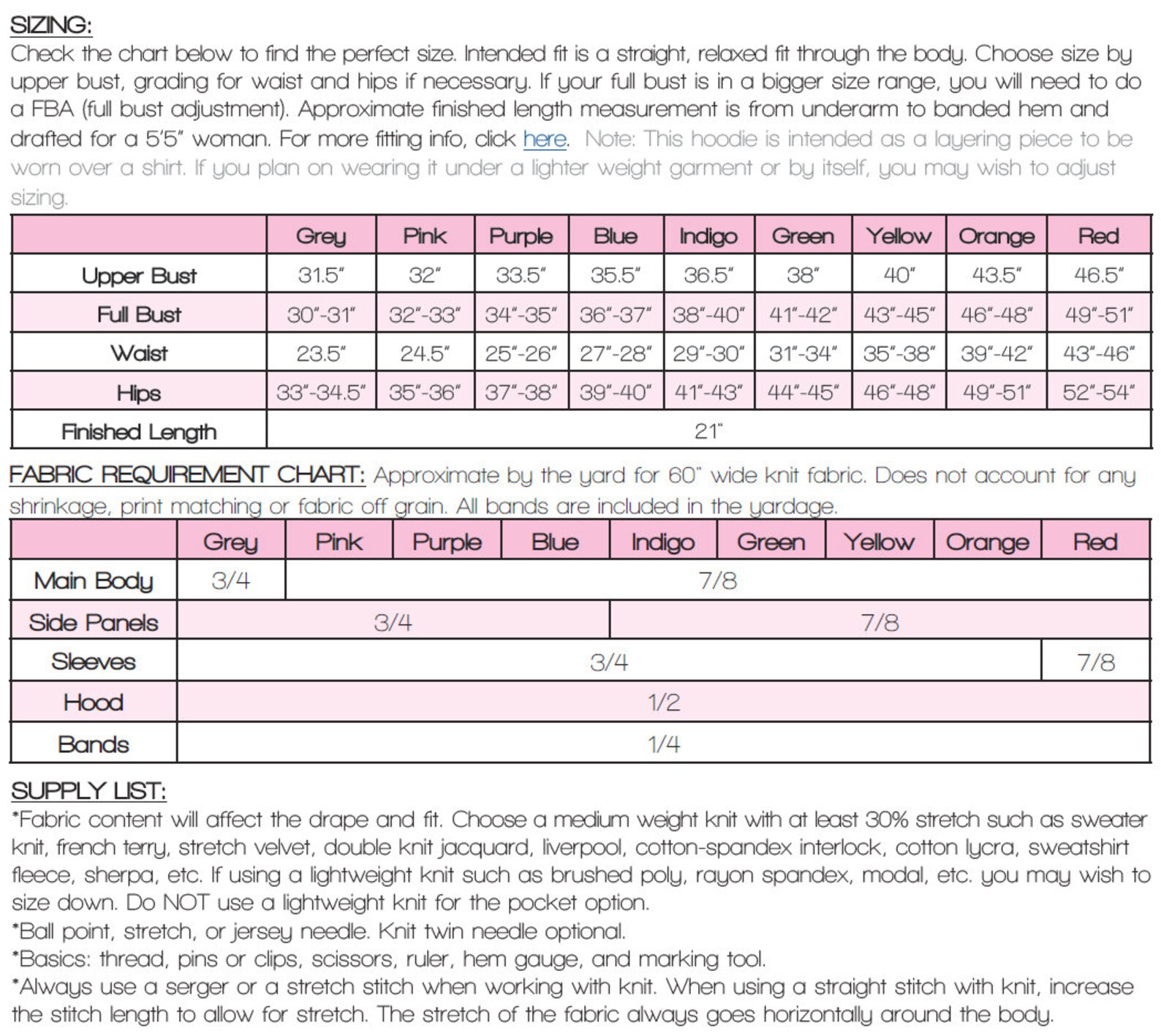 Womens Hudson Hoodie PDF Sewing Pattern | Etsy