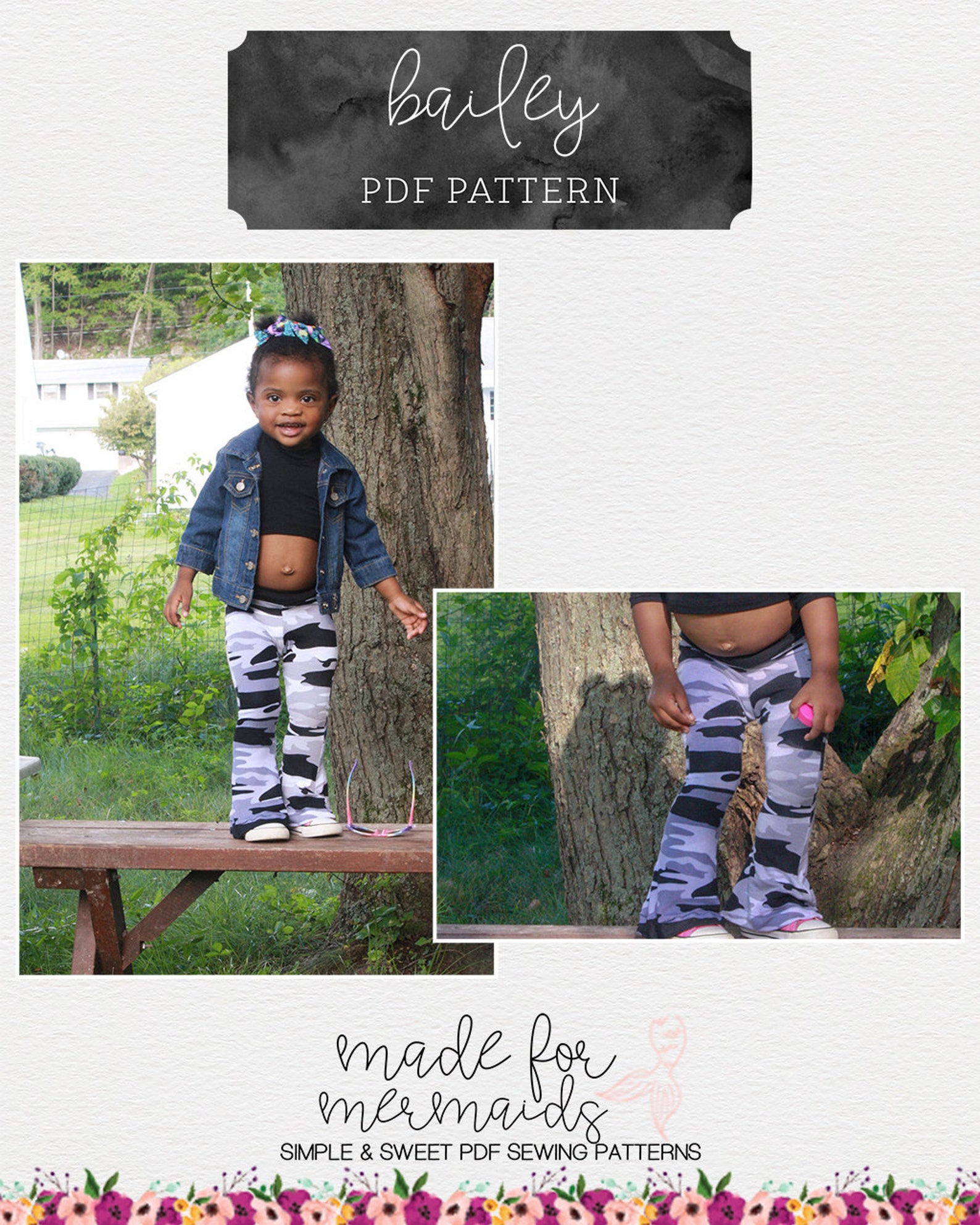 Bailey Bell Bottoms PDF Sewing Pattern 1/2 14 - Etsy
