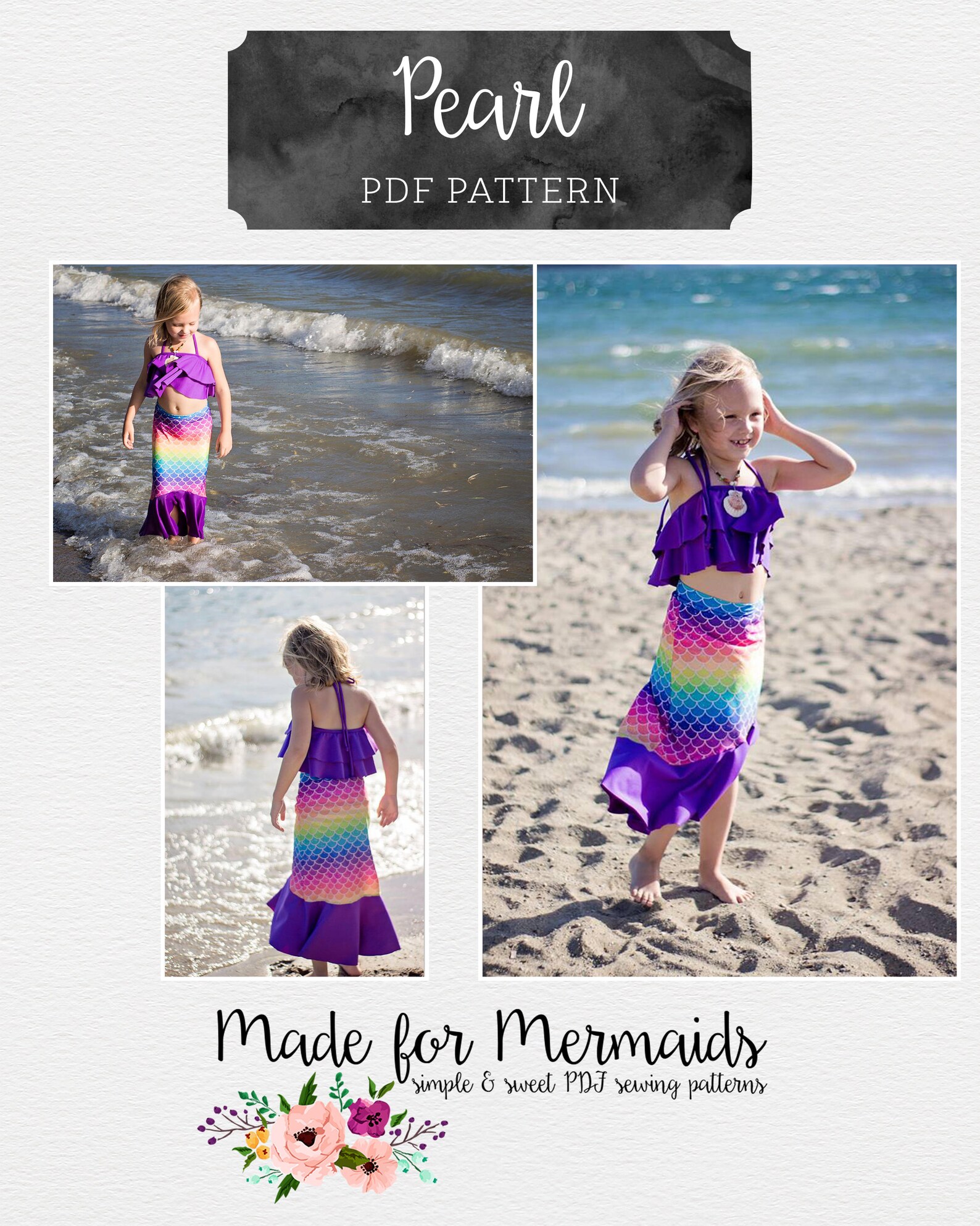 Mermaid Shores Collection- Pearl Cover up PDF Pattern Instant Download ...