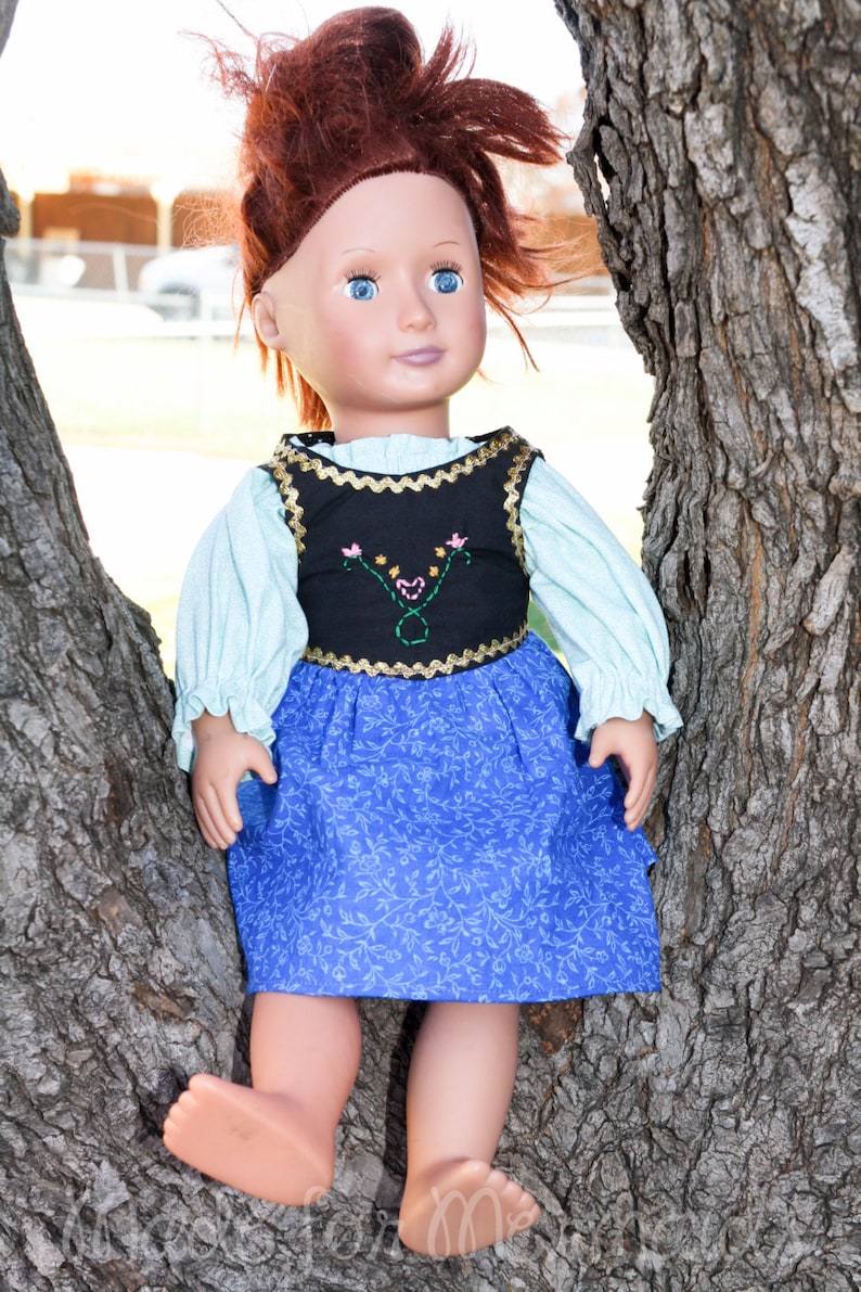 Anna Frozen DOLLY Dress 15 or 18 Doll PDF Pattern - Etsy