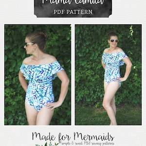 Mermaid Shores Collection- Mama Camila Swimsuit PDF Pattern Instant ...