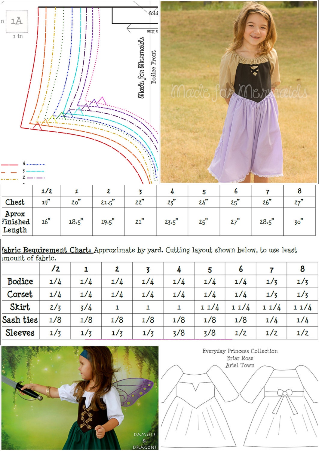 Briar Rose Dress Sleeping Beauty Everyday Princess PDF Pattern Instant ...