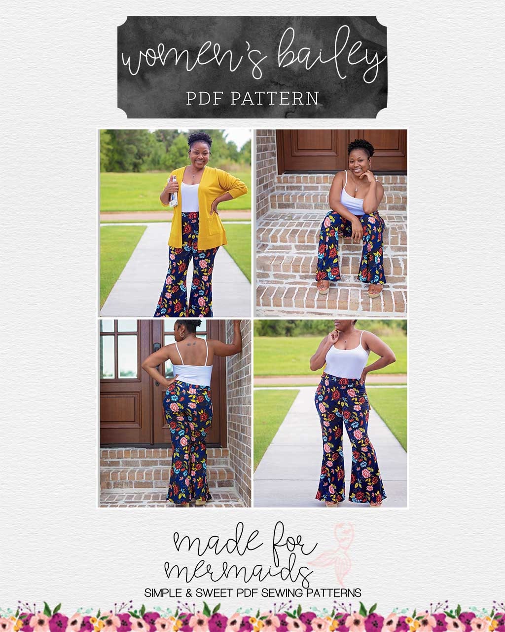 Women’s Bailey Bell Bottoms PDF Sewing Pattern - Etsy