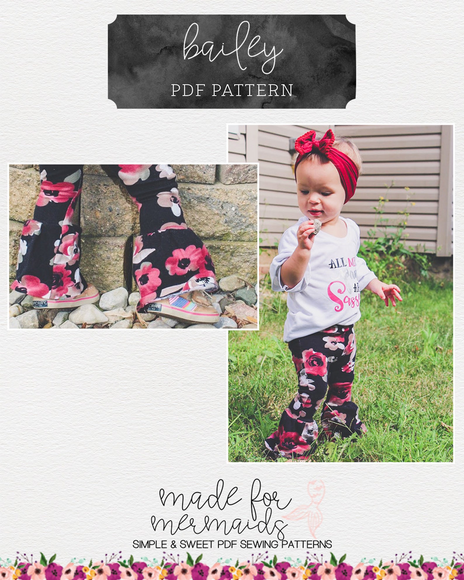 Bailey Bell Bottoms PDF Sewing Pattern 1/2 14 - Etsy