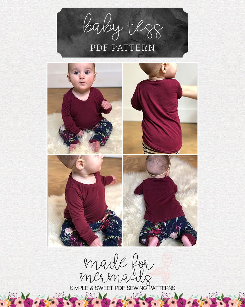 Lounge & Lace Collection- Baby Tess Top PDF Sewing Pattern Sizes ...