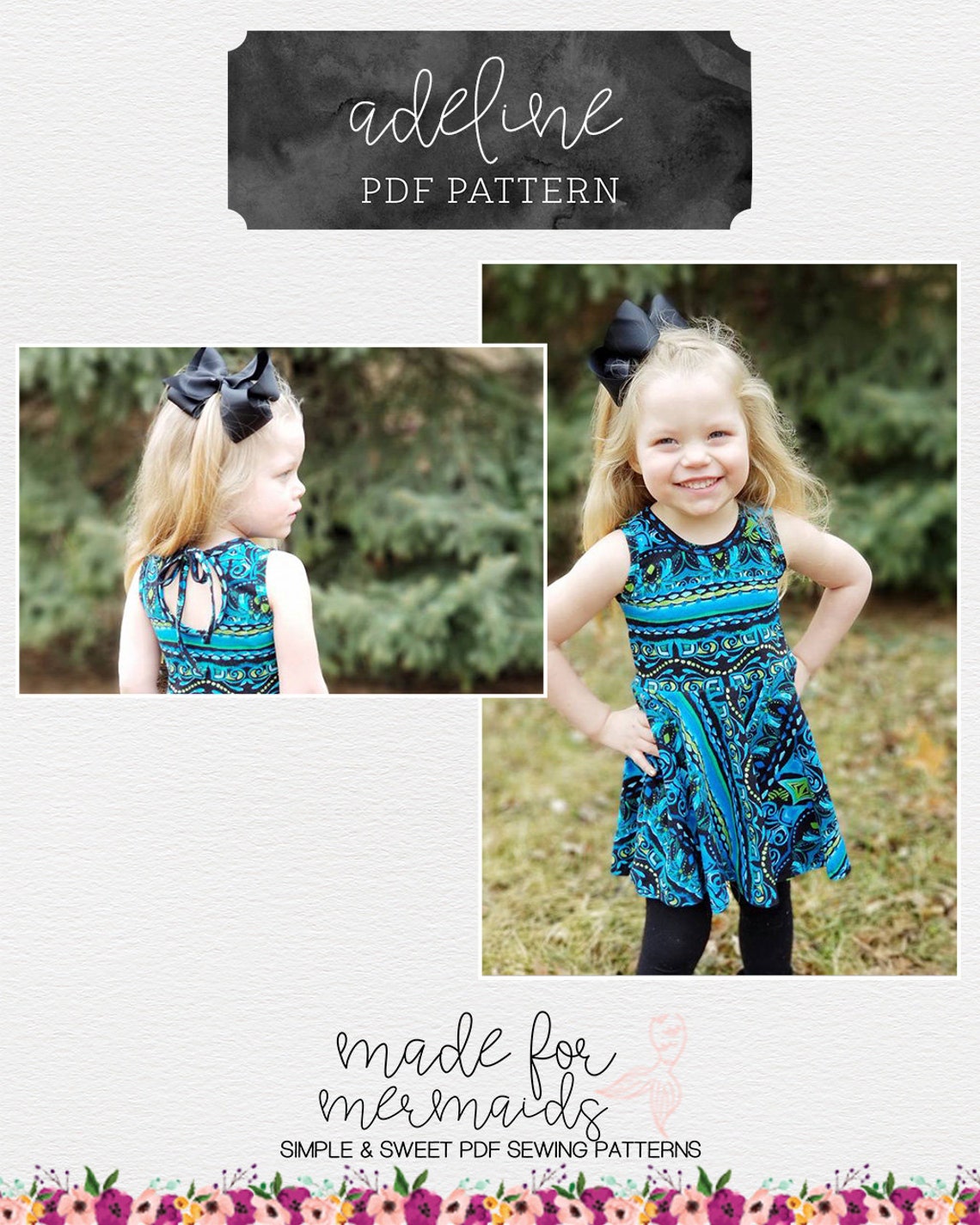 Adeline Dress & Maxi PDF Sewing Pattern Sizes 1/2-14 - Etsy