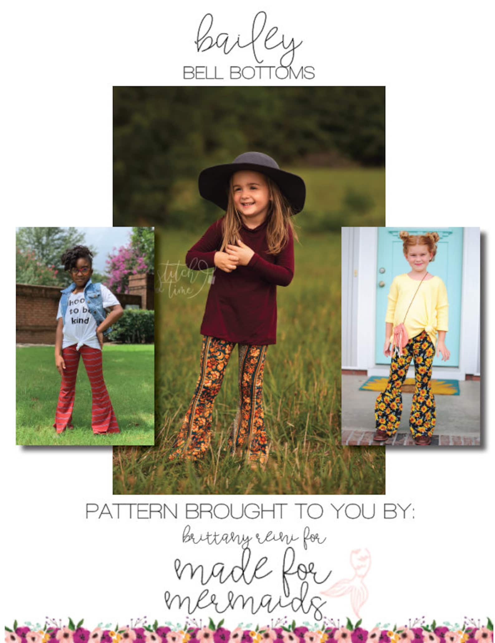 Bailey Bell Bottoms PDF Sewing Pattern 1/2 14 - Etsy