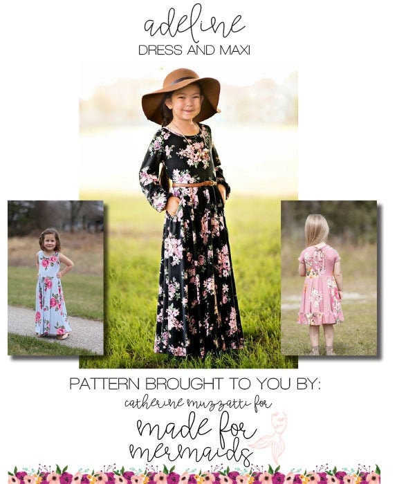 Adeline Dress & Maxi PDF Sewing Pattern Sizes 1/2-14 - Etsy