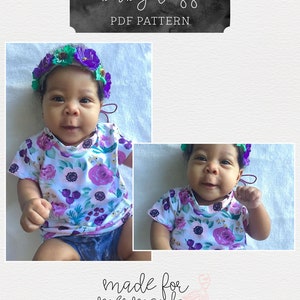 Lounge & Lace Collection- Baby Tess Top PDF Sewing Pattern Sizes ...