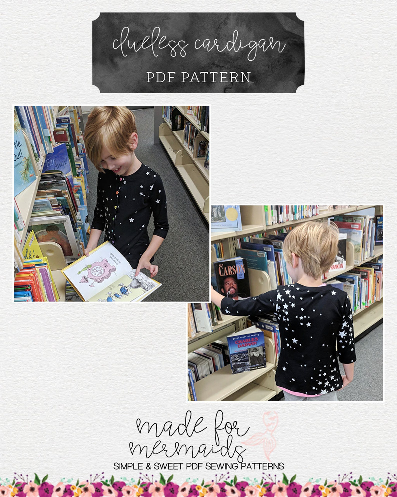 Clueless Cardigan PDF Sewing Pattern Sizes 1/2-14 | Etsy