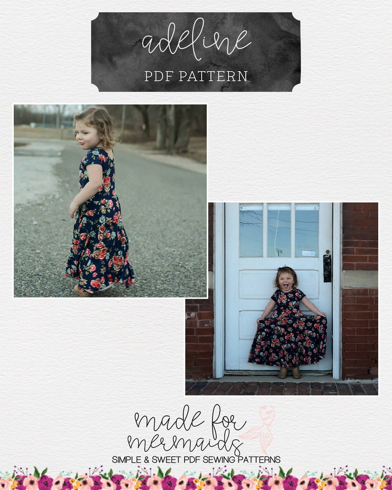 Adeline Dress & Maxi PDF Sewing Pattern Sizes 1/2-14 - Etsy