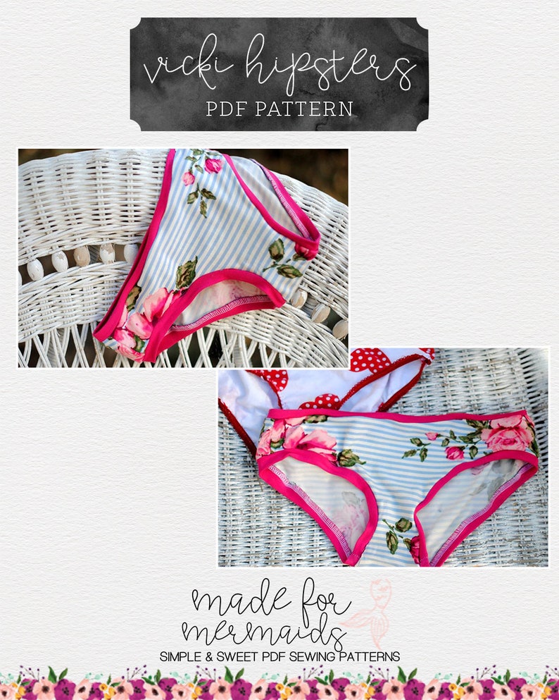 Lounge & Lace Collection Vicki Hipsters PDF Sewing Pattern Sizes 1/2-14 ...