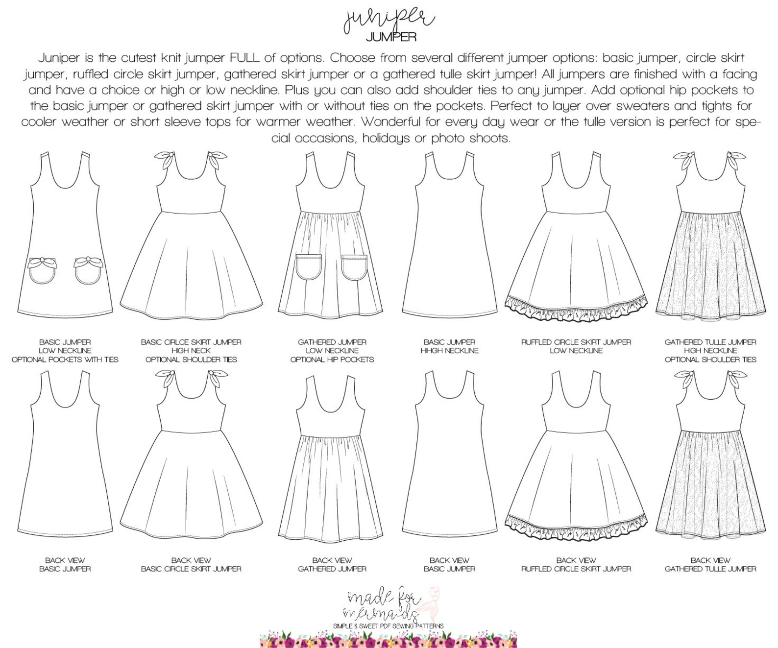 Youth Juniper Jumper PDF Sewing Pattern 1/2 14 | Etsy