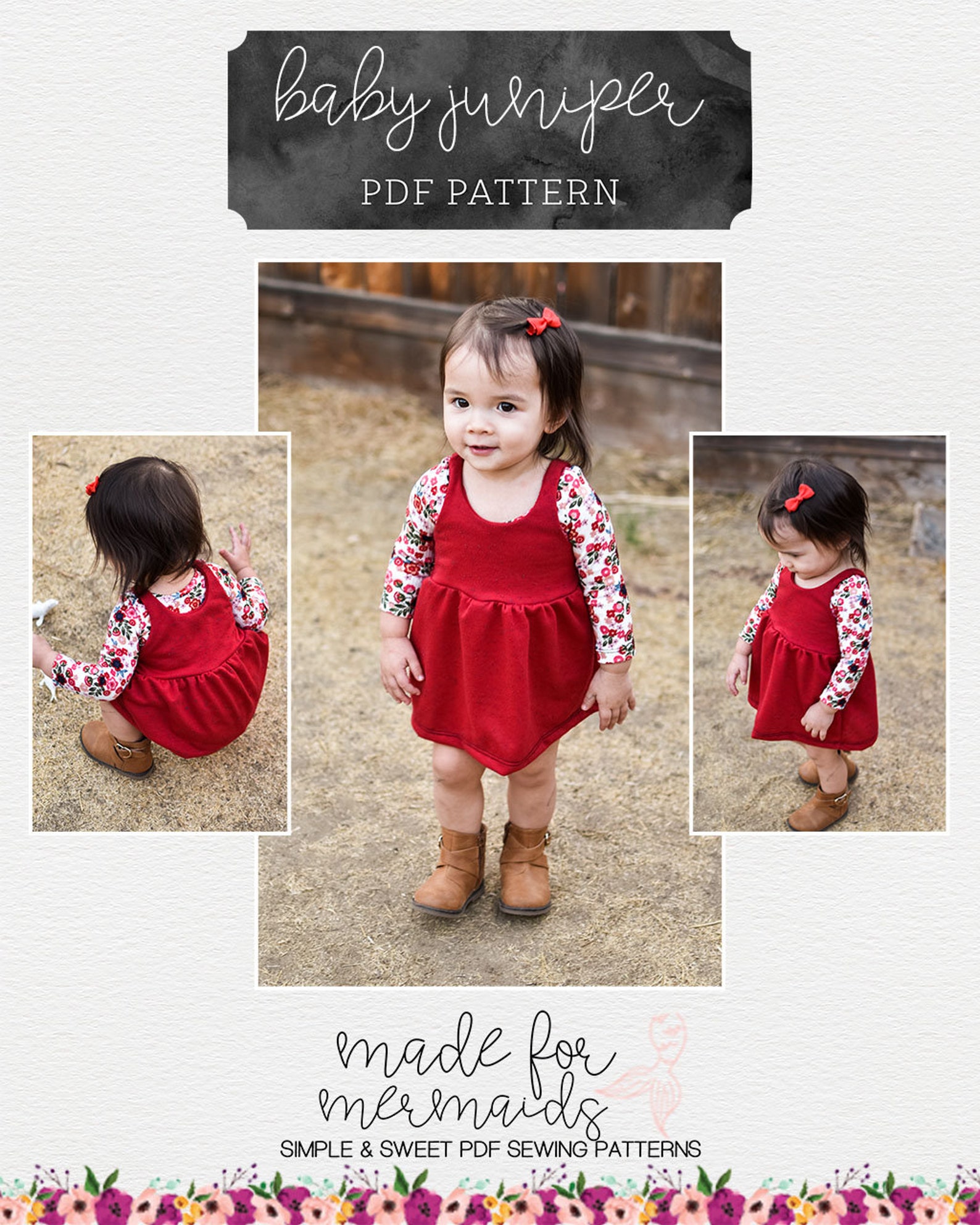 Baby Juniper Jumper PDF Sewing Pattern Sizes Newborn-18/24 Months - Etsy