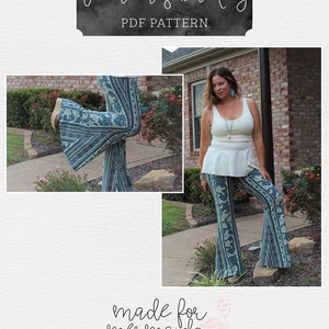Women’s Bailey Bell Bottoms PDF Sewing Pattern - Etsy