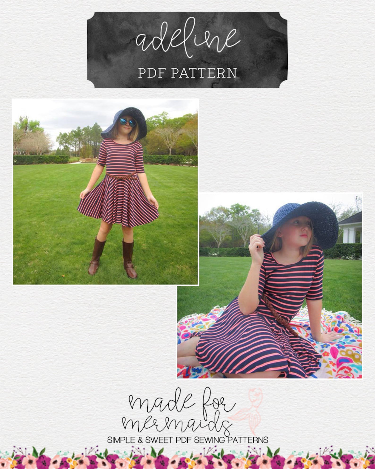 Adeline Dress & Maxi PDF Sewing Pattern Sizes 1/2-14 | Etsy