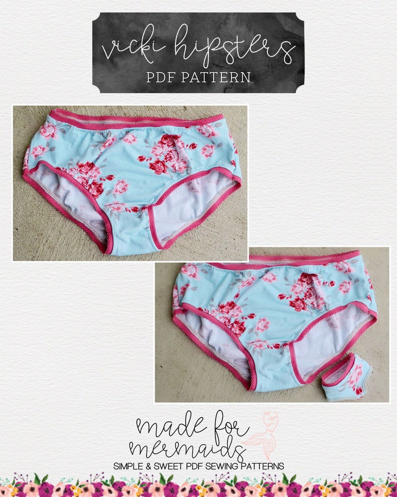 Lounge & Lace Collection Vicki Hipsters PDF Sewing Pattern Sizes 1/2-14 ...
