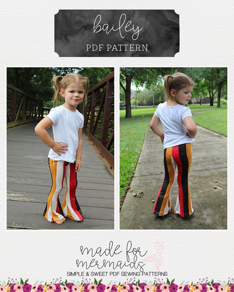 Bailey Bell Bottoms PDF Sewing Pattern 1/2 14 - Etsy