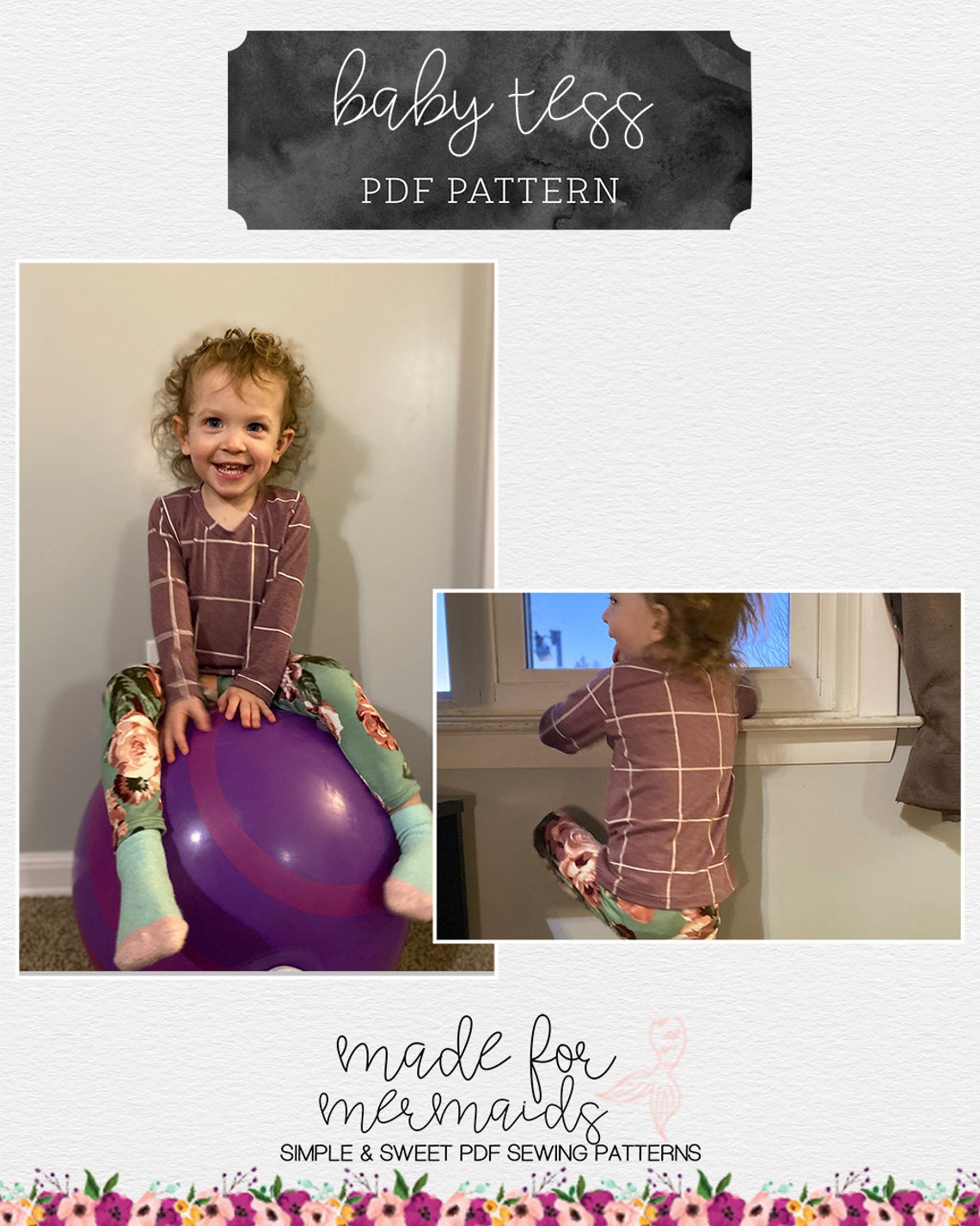 Lounge & Lace Collection- Baby Tess Top PDF Sewing Pattern Sizes ...