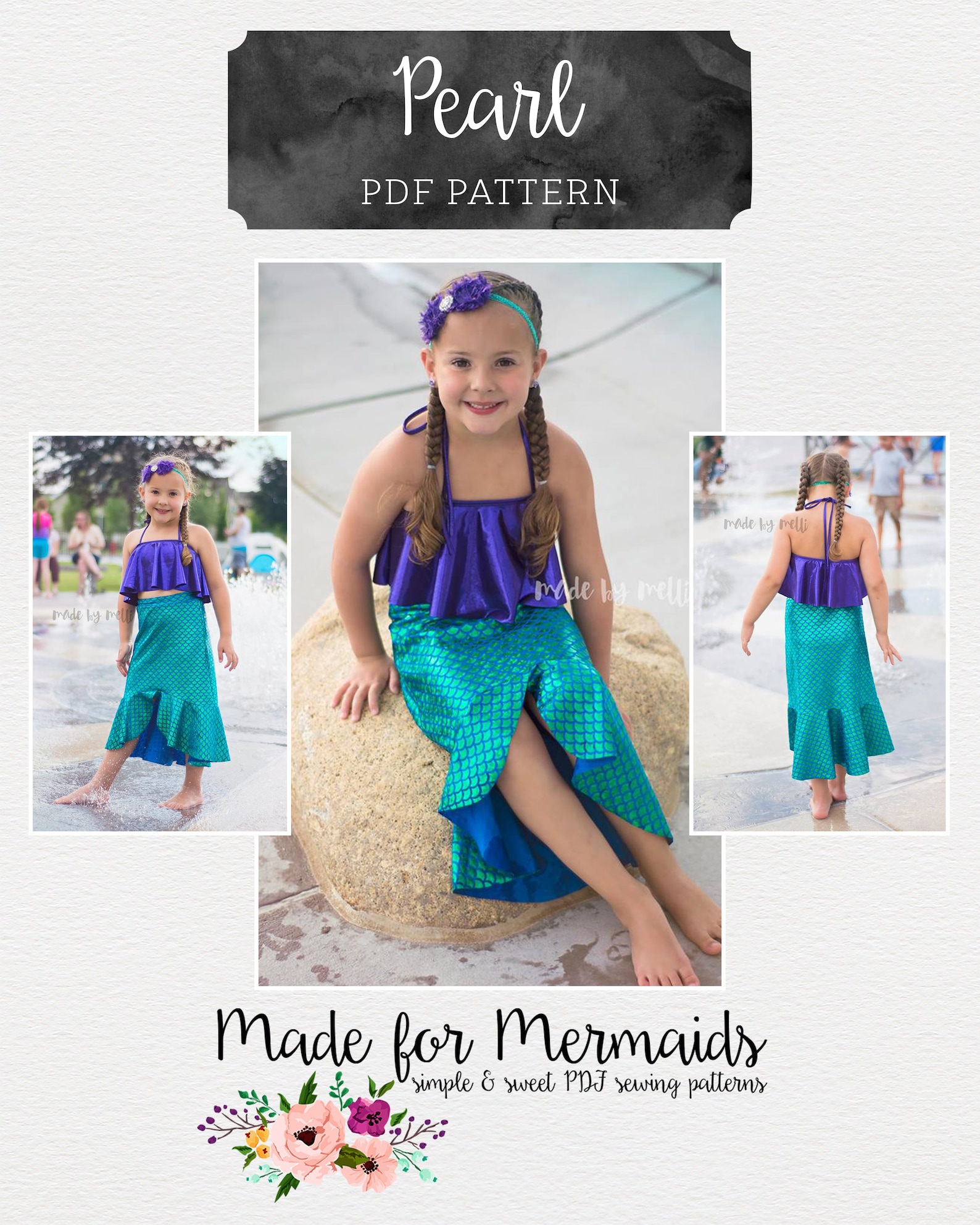 Mermaid Shores Collection Pearl Cover up PDF Pattern Instant - Etsy
