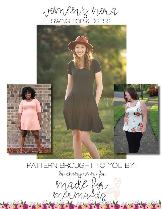 Adult Nora Swing Top Mini & Dress PDF Sewing Pattern | Etsy