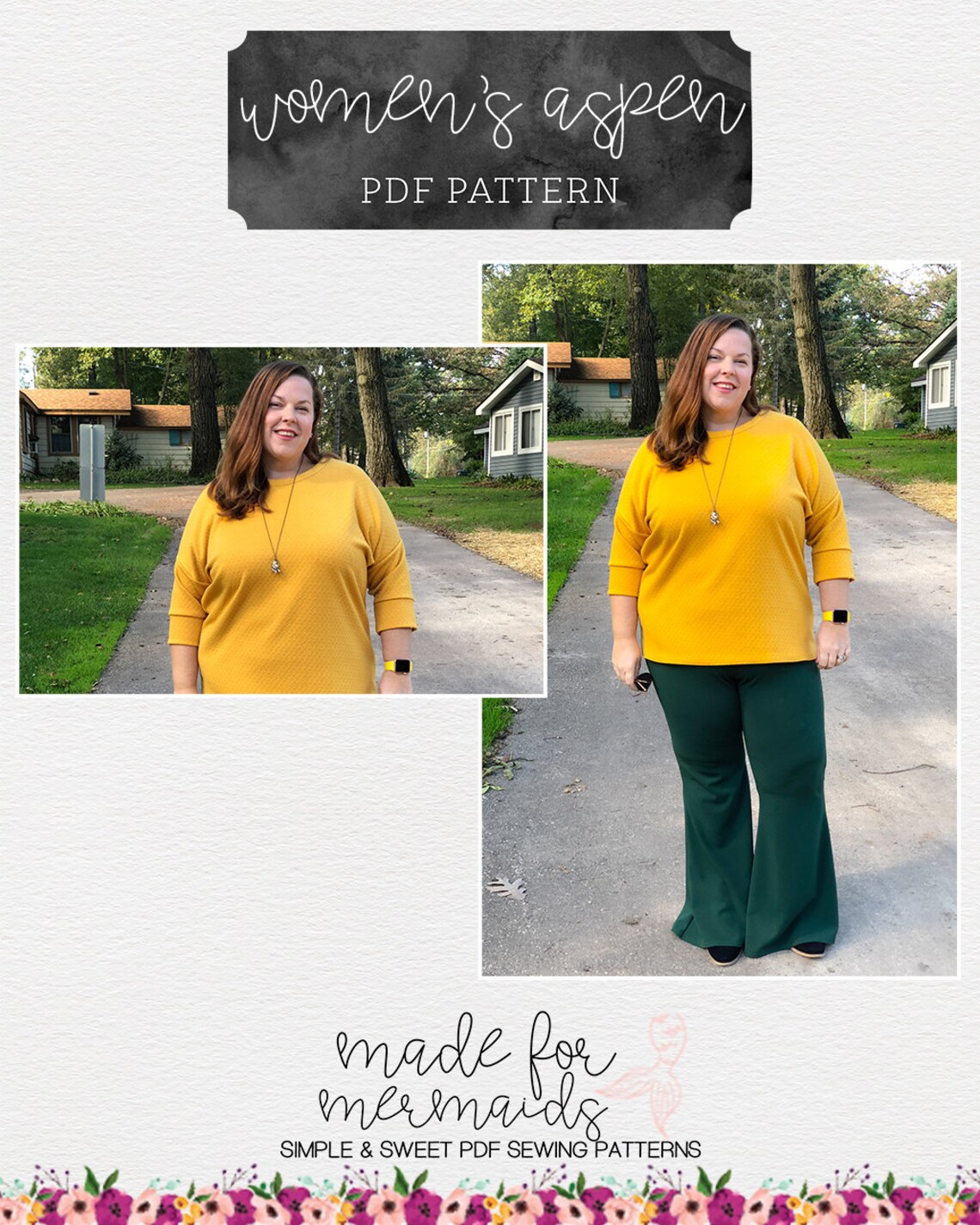Adult Aspen Sweater Top Tunic & Dress PDF Sewing Pattern - Etsy
