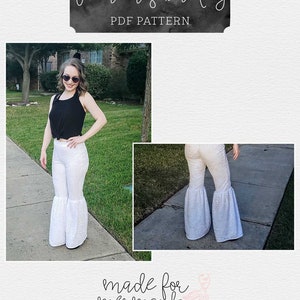 Women’s Bailey Bell Bottoms PDF Sewing Pattern - Etsy