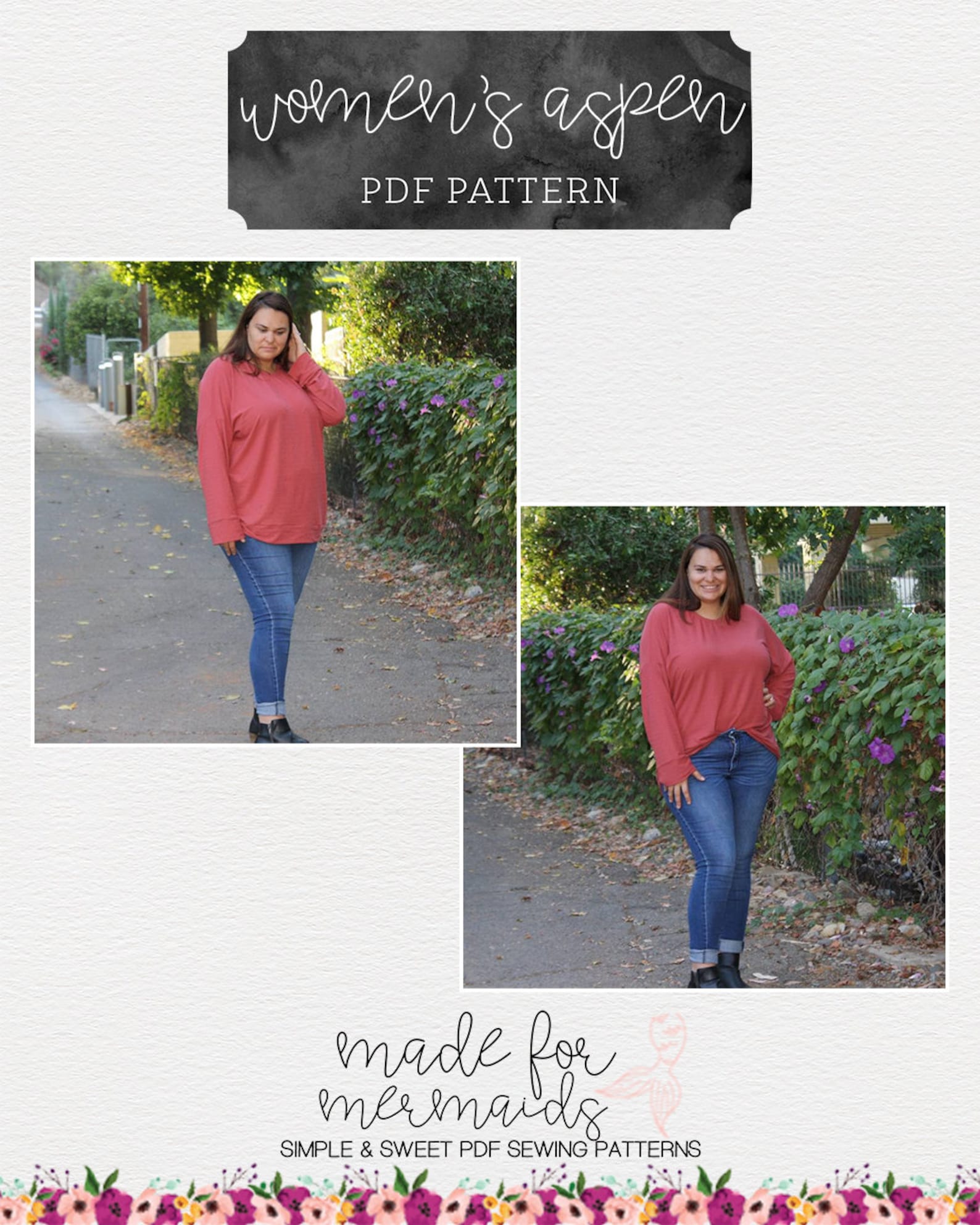 Adult Aspen Sweater Top, Tunic & Dress PDF Sewing Pattern - Etsy
