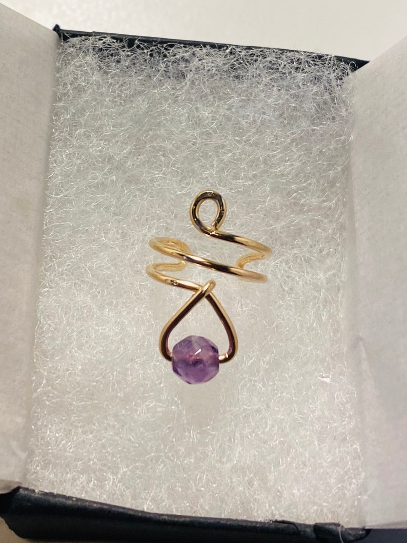 Amethyst Ear Cuff – Sterling Silver or 14k Gold Filled Wire Wrapped ...