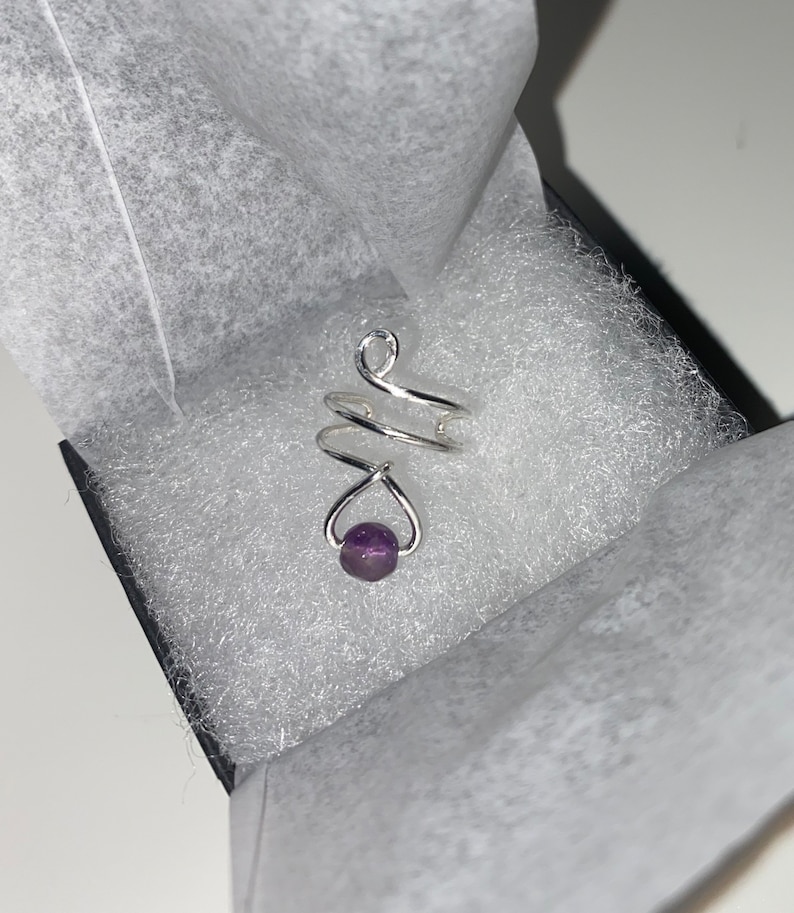 Amethyst Ear Cuff – Sterling Silver or 14k Gold Filled Wire Wrapped ...