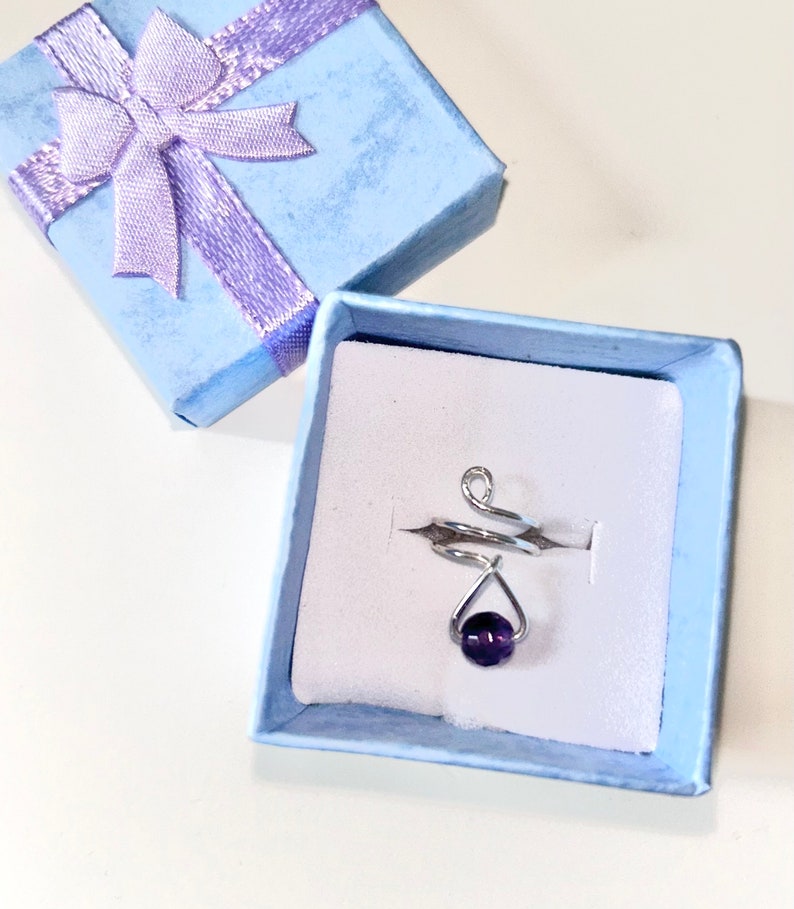 Amethyst Ear Cuff – Sterling Silver or 14k Gold Filled Wire Wrapped ...
