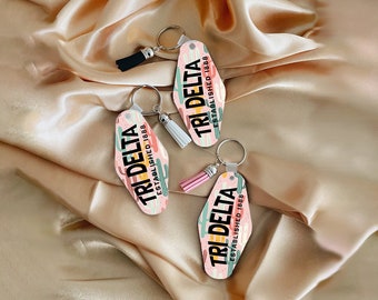 Tri Delta Glitter Keychain - Etsy