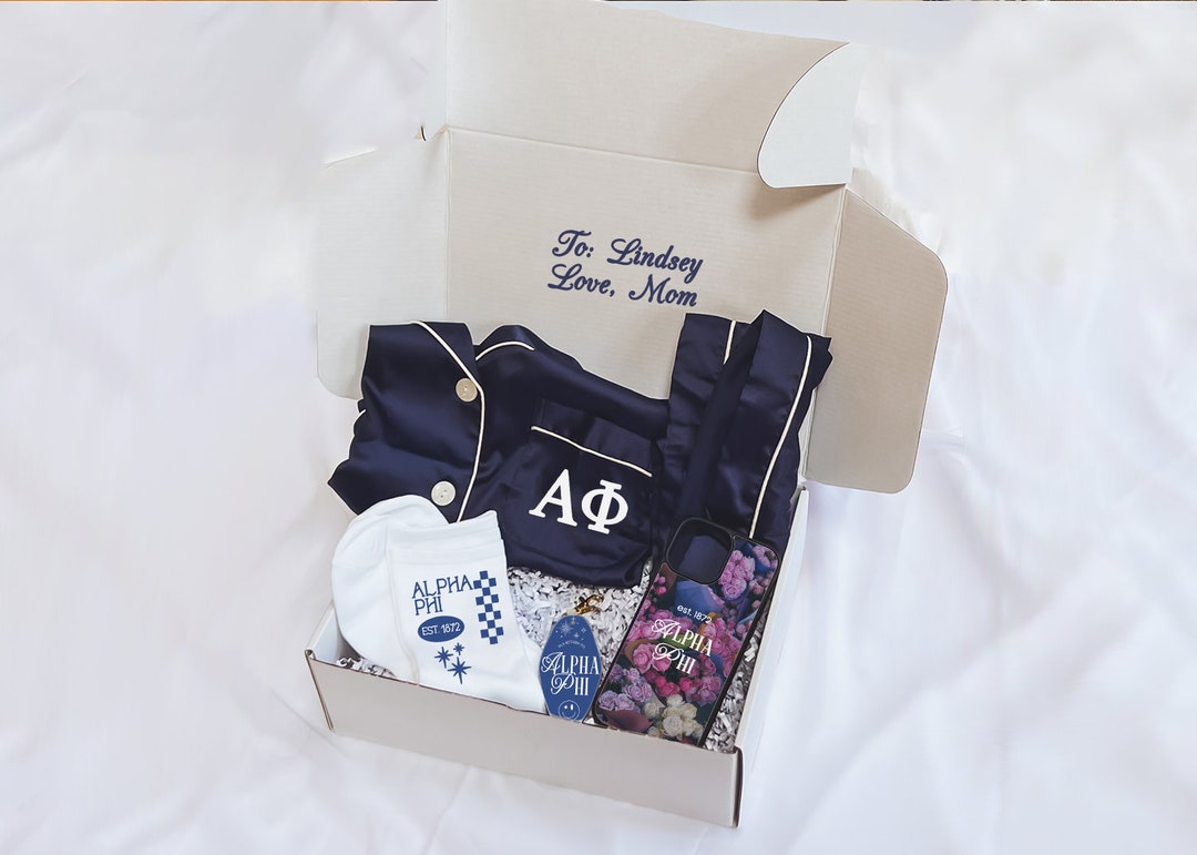 Alpha Phi Gift Box, Sorority Gift Box, Sorority Pajamas, Sorority Gift, Gift, Alpha Phi Gift ...