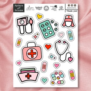 Nurse Sticker Pack, Medical, Sticker Sheet, Quote Stickers, Word ...