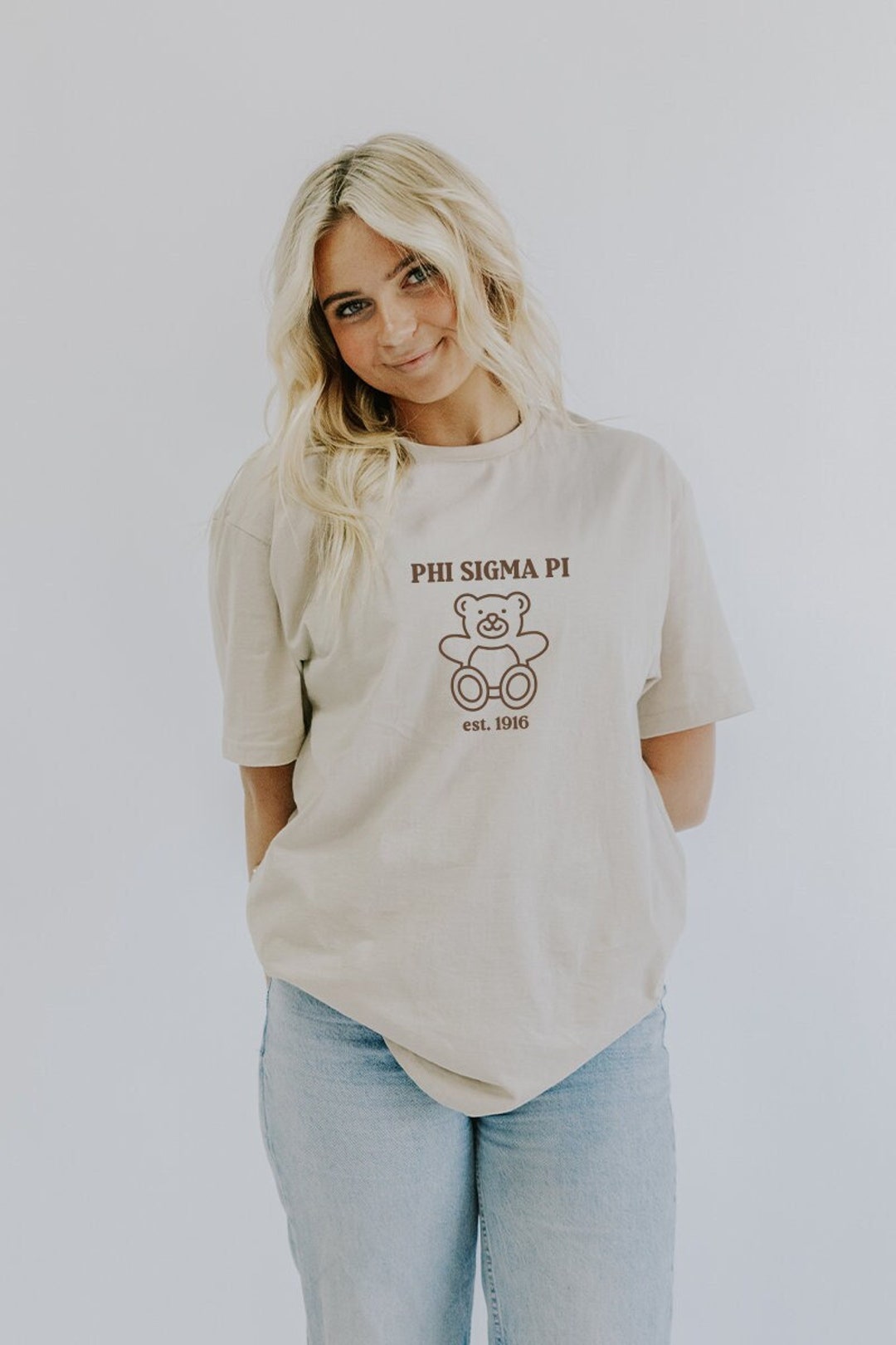 Phi Sigma Pi, Beige Sorority Shirts, Greek Recruitment, Gifts for Rush ...