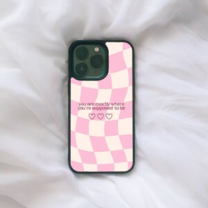 Pink Checkered iPhone Case, Checker Print iPhone Case, Pink iPhone Case ...