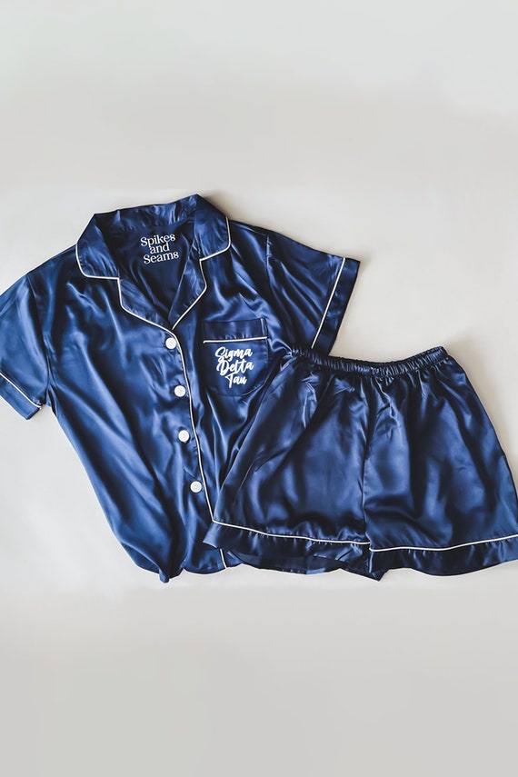 SCRIPT FONT Sigma Delta Tau Pajamas Sorority Pajamas Custom - Etsy