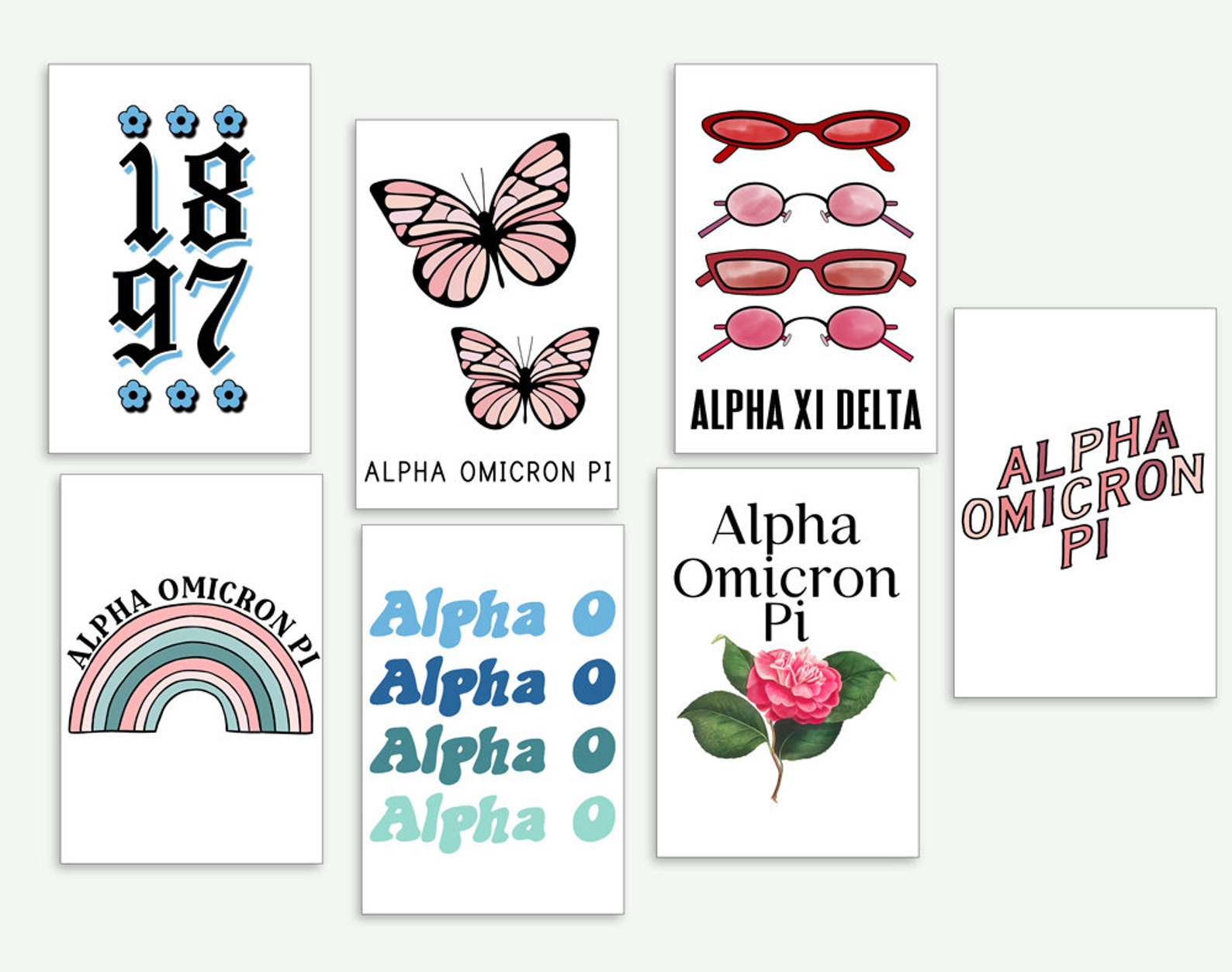 Alpha Omicron Pi Art Print Aopi Sorority Art Sorority - Etsy