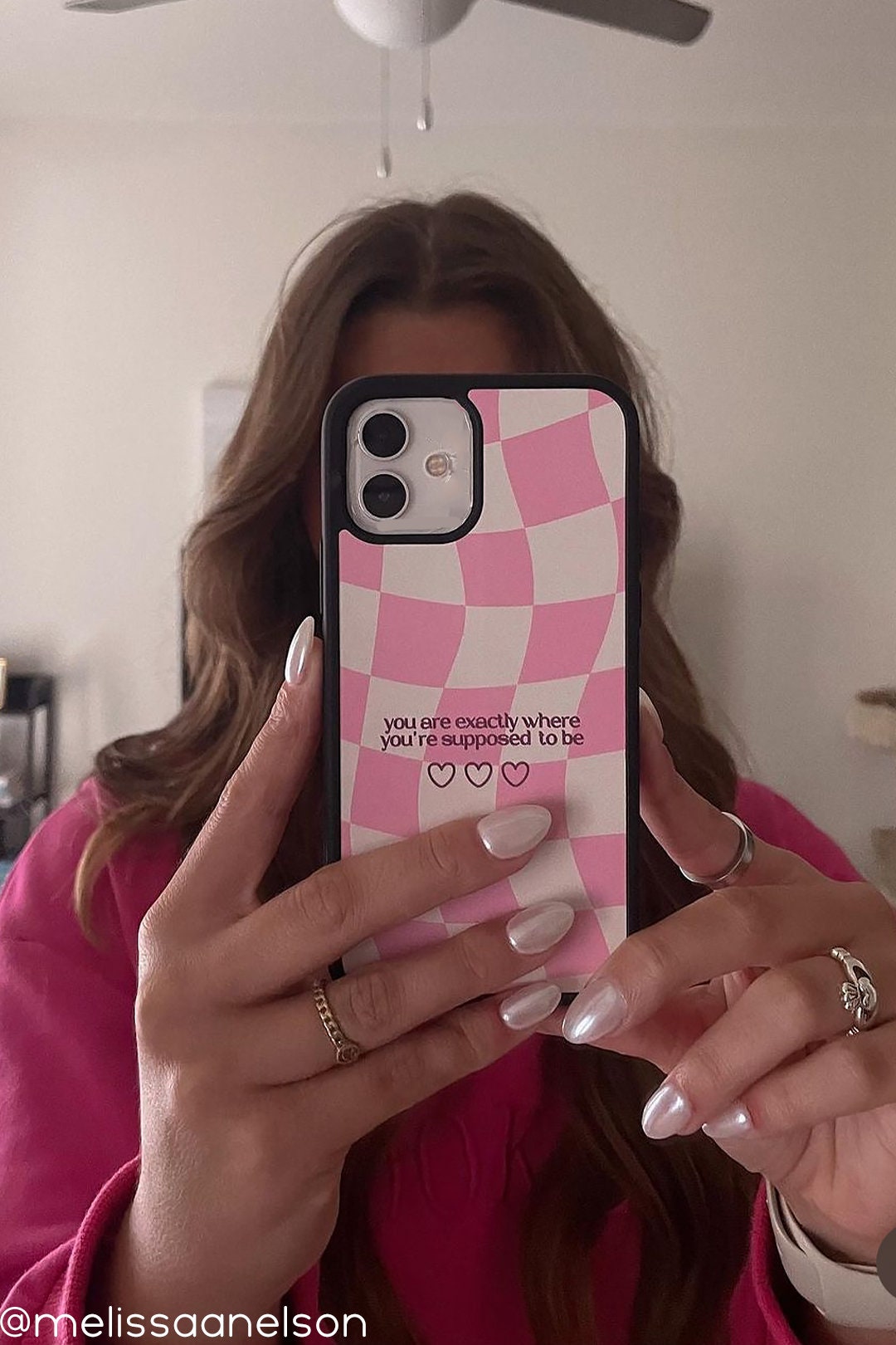 Pink Checkered iPhone Case, Checker Print iPhone Case, Pink iPhone Case ...