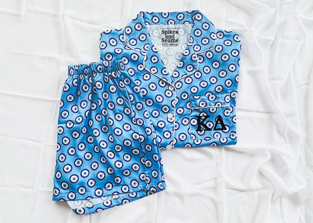 GREEK LETTERS Kappa Delta Pajamas, Sorority Pajamas, Custom Blue ...