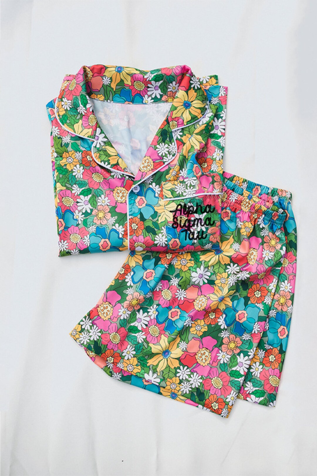 SCRIPT FONT Alpha Sigma Tau, Floral Pajamas, Sorority, Bid Day ...