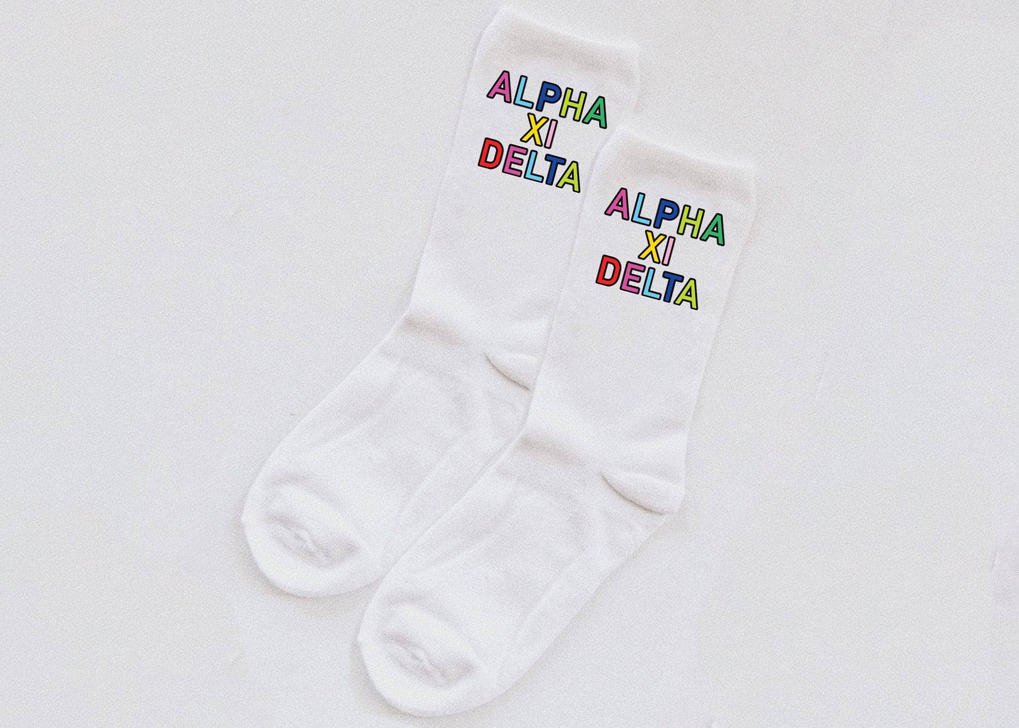 Tri Delta Socks Delta Delta Delta custom white socks | Etsy