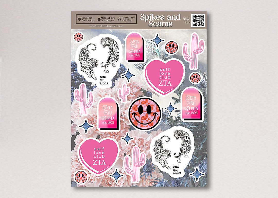 Zeta Stickers, Zeta Tau Alpha Gift, Zeta Merch, Zeta Sticker Pack ...