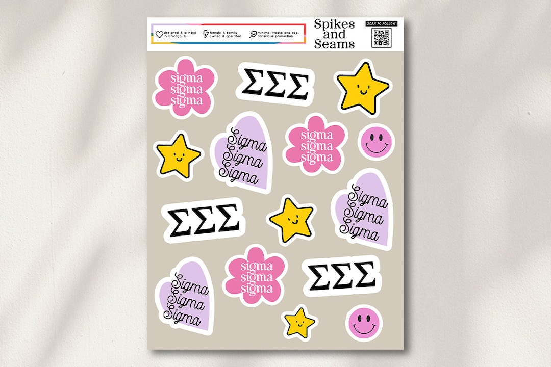 Tri Sigma Stickers, Sigma Sigma Sigma Merch, Sorority Stickers ...