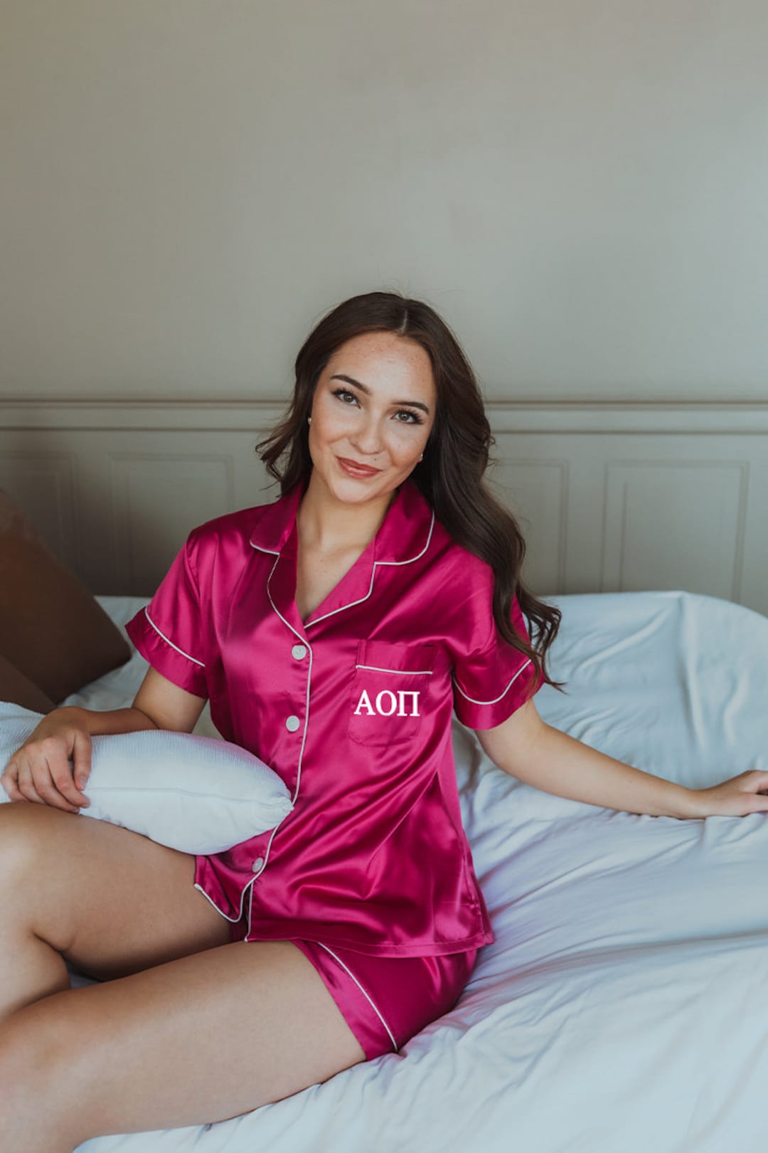 GREEK LETTERS Alpha Omicron Pi Pajamas, Aoii, Alpha O, Sorority, Bid Day, Rush, Pajamas, Custom ...