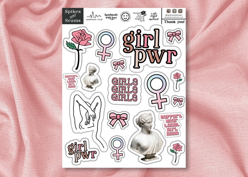 Girl power sticker pack aesthetic internet stickers quote | Etsy