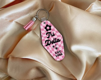 Tri Delta Glitter Keychain - Etsy